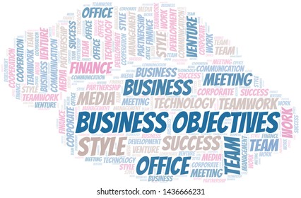 Business Objectives Word Cloud Collage Made Stock Vector (Royalty Free ...