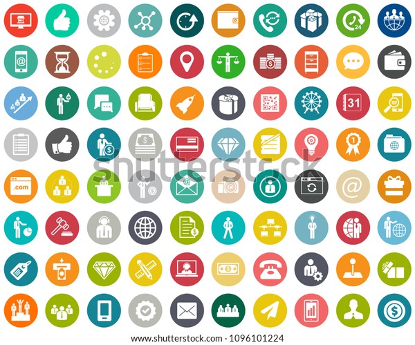 Business Office Computer Icons Presentation Sign Stock Vector (Royalty ...