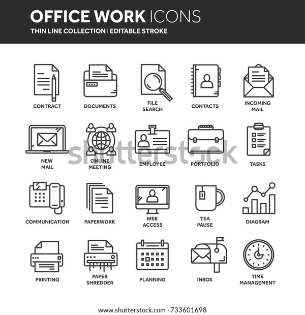 Business Office Work Documents Paperwork Businessman Stock Vector ...