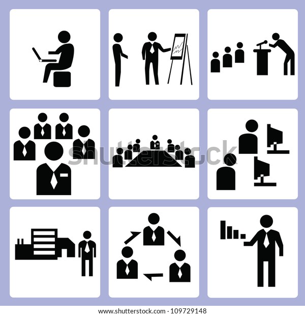 Business Organization Icon Set Vector 스톡 벡터(로열티 프리) 109729148 ...
