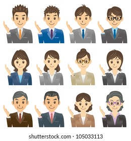 Set Businessman Emoticons Man Avatars Showing Stock Vector (Royalty ...
