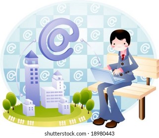 Two Robots Look Over Shoulder Young Stock Vector (Royalty Free) 1329446669