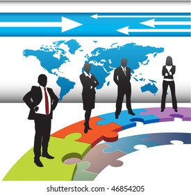 Business People Team World Mapvector: vector de stock (libre de ...