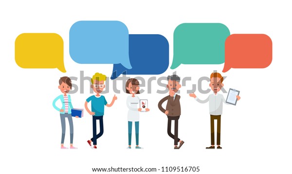 Business People Chat Bubbles Character Vector Stock Vector (Royalty ...