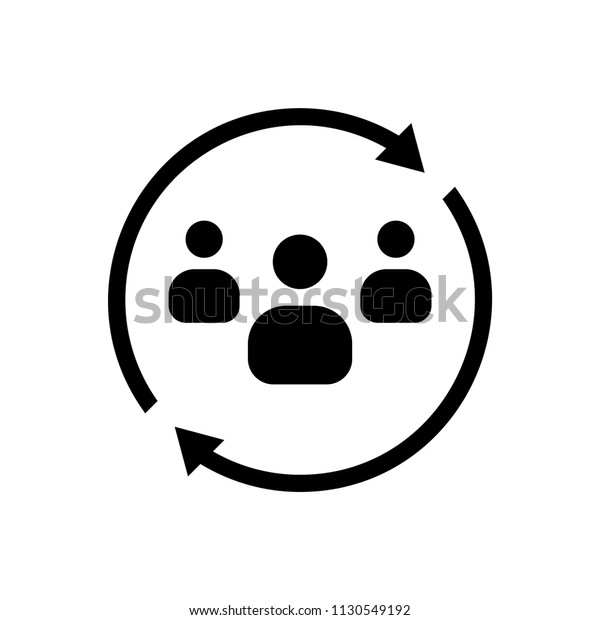 Business People Circle Icon Vector Black Stock Vector (Royalty Free ...