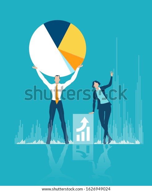 Business People Demonstrating Growth Chart Bar Stock Vector (Royalty ...