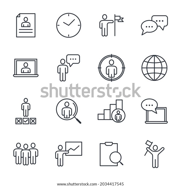 Business People Elements Set Icon Symbol Stock Vector (Royalty Free ...