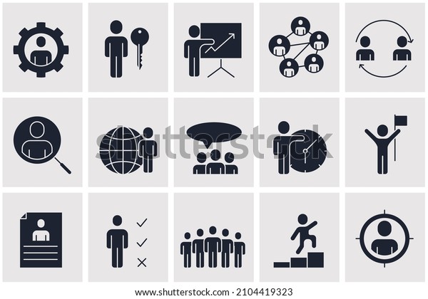 Business People Elements Set Icon Symbol Stock Vector (Royalty Free ...