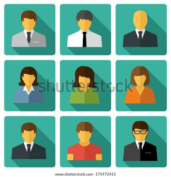 Business People Flat Icons Stock Vector Royalty Free 175972415