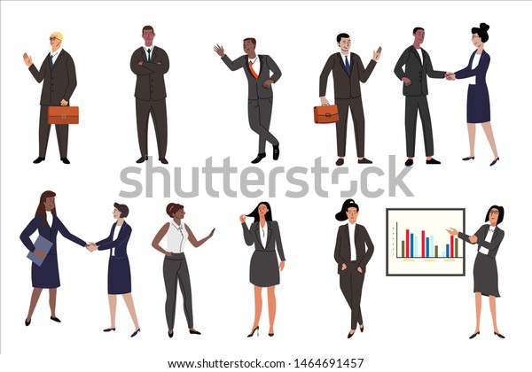 Business People Flat Vector Characters Set Stock Vector Royalty Free