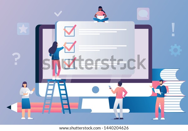 Business People Looking Computer Screen Concept Stock Vector (Royalty ...