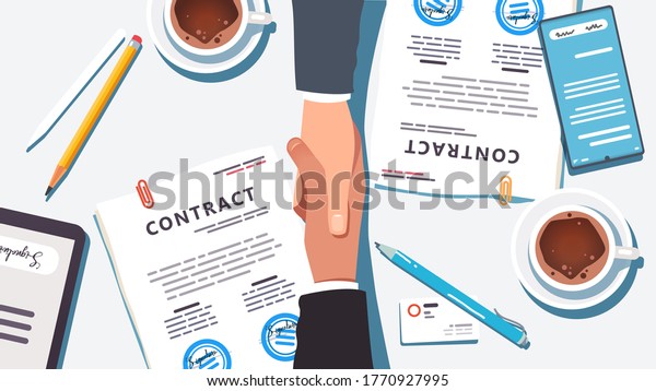 4.288 Shaking hands over contract: immagini, foto stock e grafica ...