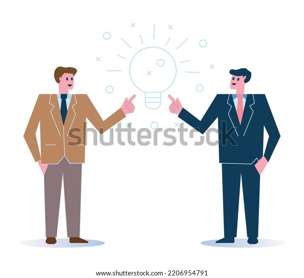 Business People Talking Sharing Ideas Business Stock Vector (Royalty ...