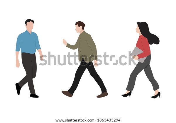 Business People Walking Flat Vector Illustration Stock Vector (Royalty ...