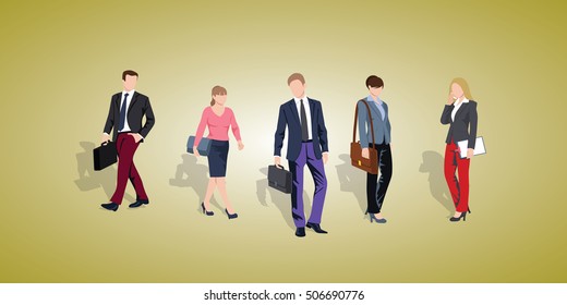 Business People Walking Vector Stock Vector (Royalty Free) 506690776 ...