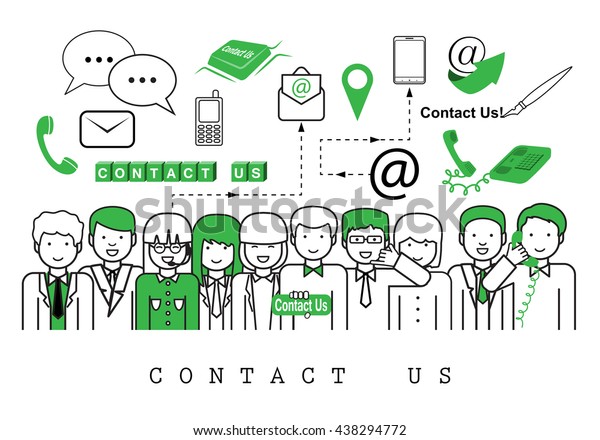 Business Peoplecontact Uson White Backgroundvector Illustration Stock ...