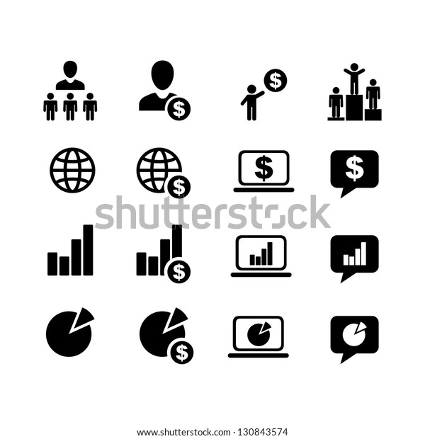 Business Pictogram Set Web Icon Stock Vector (Royalty Free) 130843574 ...