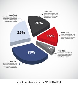 801 5 slice pie chart Images, Stock Photos & Vectors | Shutterstock