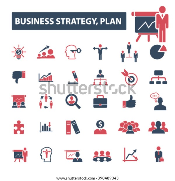 Business Plan Icons Stock Vector (Royalty Free) 390489043
