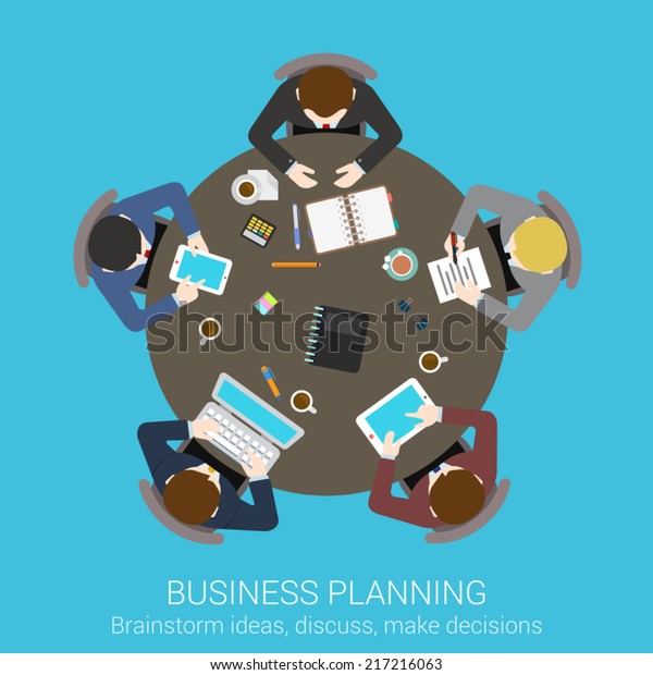 Business Planning Brainstorming Top View Concept Stock Vector (Royalty ...