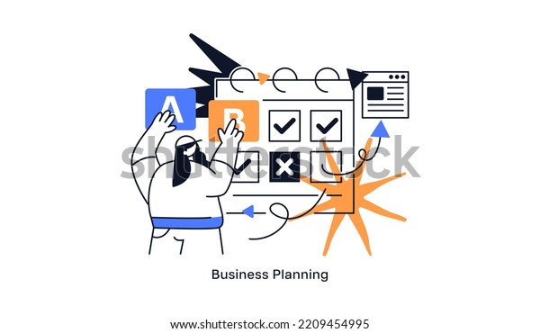 Business Planning Vector Isolated Concept Metaphor Stock Vector ...