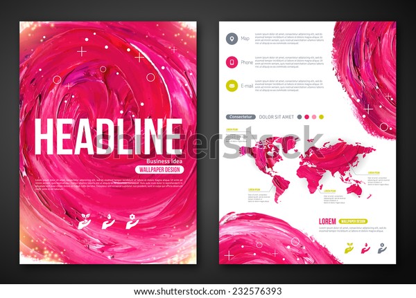 Business Poster Flyer Paint Abstract Pink Stock Vector (Royalty Free ...