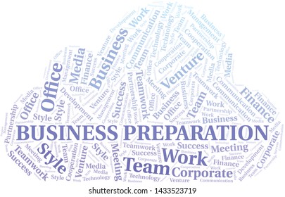 Business Preparation Word Cloud Collage Made Stock Vector (Royalty Free ...