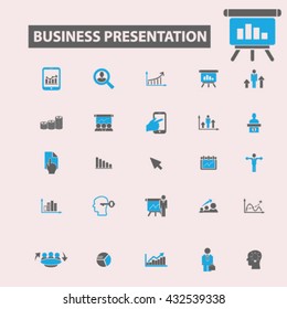 Business Presentation Icons Stock Vector (Royalty Free) 432539338 ...