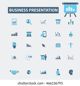 Business Presentation Icons Stock Vector (Royalty Free) 466136795 ...