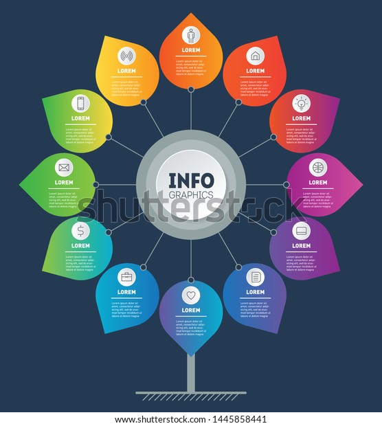 Business Presentation Infographics Concept 12 Options Stock Vector ...