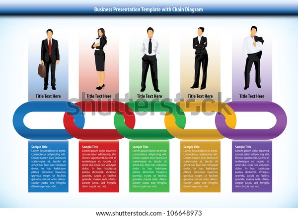 Business Presentation Template Interlinked Colorful Chain Stock Vector ...