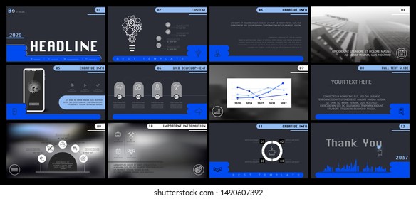 Presentation Slide Layout Background Design Blue Stock Vector (Royalty ...
