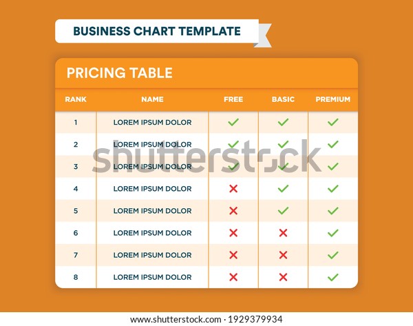 Business Price Chart Template Web Banner Stock Vector (Royalty Free ...