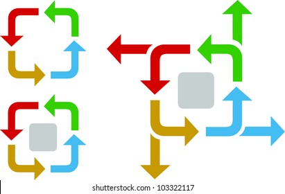 Business Process Flow Diagram Arrows Iterative Stock Vector (Royalty ...