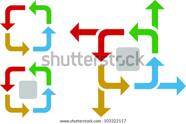 Business Process Flow Diagram Arrows Iterative Stock Vector (Royalty ...