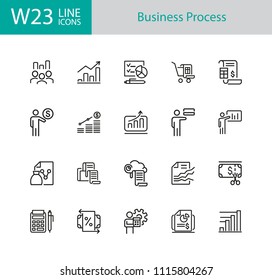 Business Process Icons Set Line Icons Stock Vector (Royalty Free ...