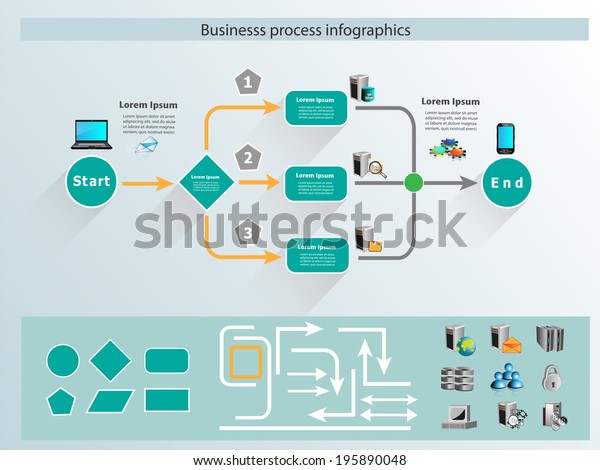Business Process Infographics Reusable Icon Stock Vector (Royalty Free ...