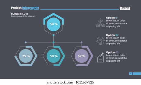 Vektor Stok Three Options Business Process Chart Template (Tanpa ...