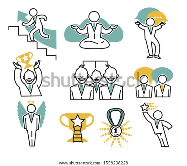 Business Process Teamwork Career Ladder Isolated Stock Vector (Royalty ...