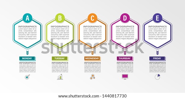 Business Process Template Timeline Infographics 5 Stock Vector (Royalty ...