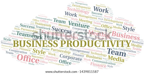 Business Productivity Word Cloud Collage Made Stock Vector (Royalty ...