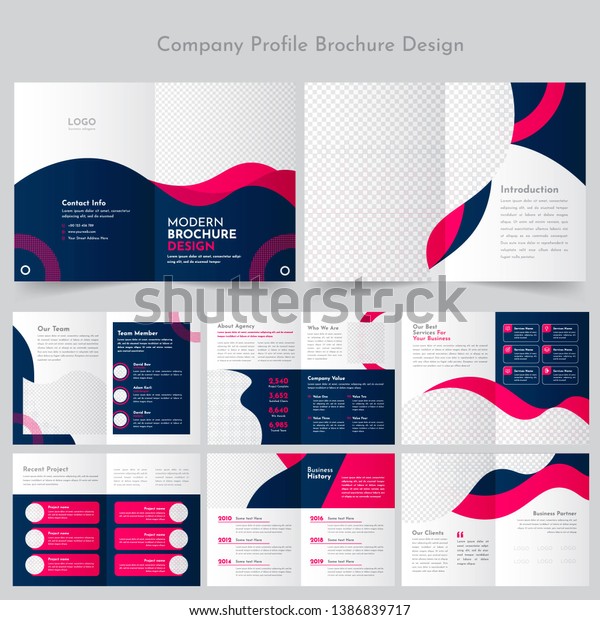 Business Profile Brochure Design Template 库存矢量图（免版税）1386839717 ...