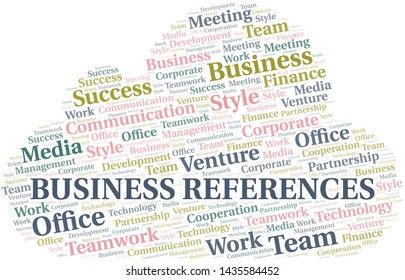 Business References Word Cloud Collage Made Stock Vector (Royalty Free ...