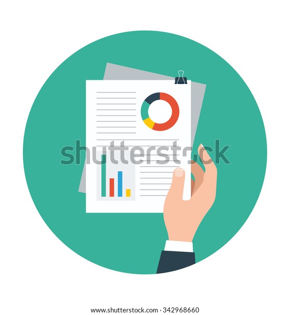 Business Reports Colored Vector Illustration Stock Vector (Royalty Free ...