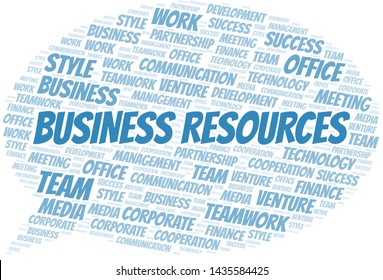 Business Resources Word Cloud Collage Made Stock Vector (Royalty Free ...