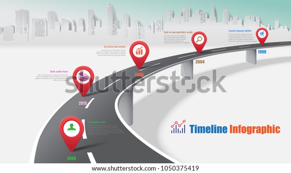 Business road map timeline infographic expressway concepts designed for ...
