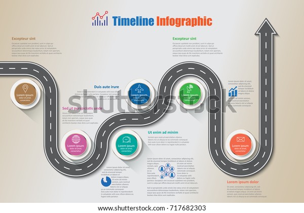 Business Road Map Timeline Infographic Milestone Stock Vector (Royalty ...