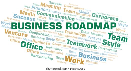 Business Roadmap Word Cloud Collage Made Stock Vector (Royalty Free ...