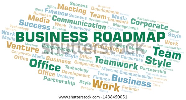 Business Roadmap Word Cloud Collage Made Stock Vector (Royalty Free ...