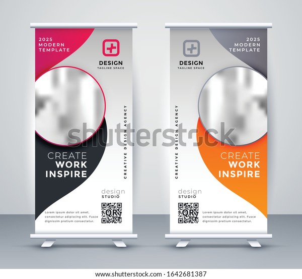Business Roll Template Standee Design Presentation Stock Vector ...